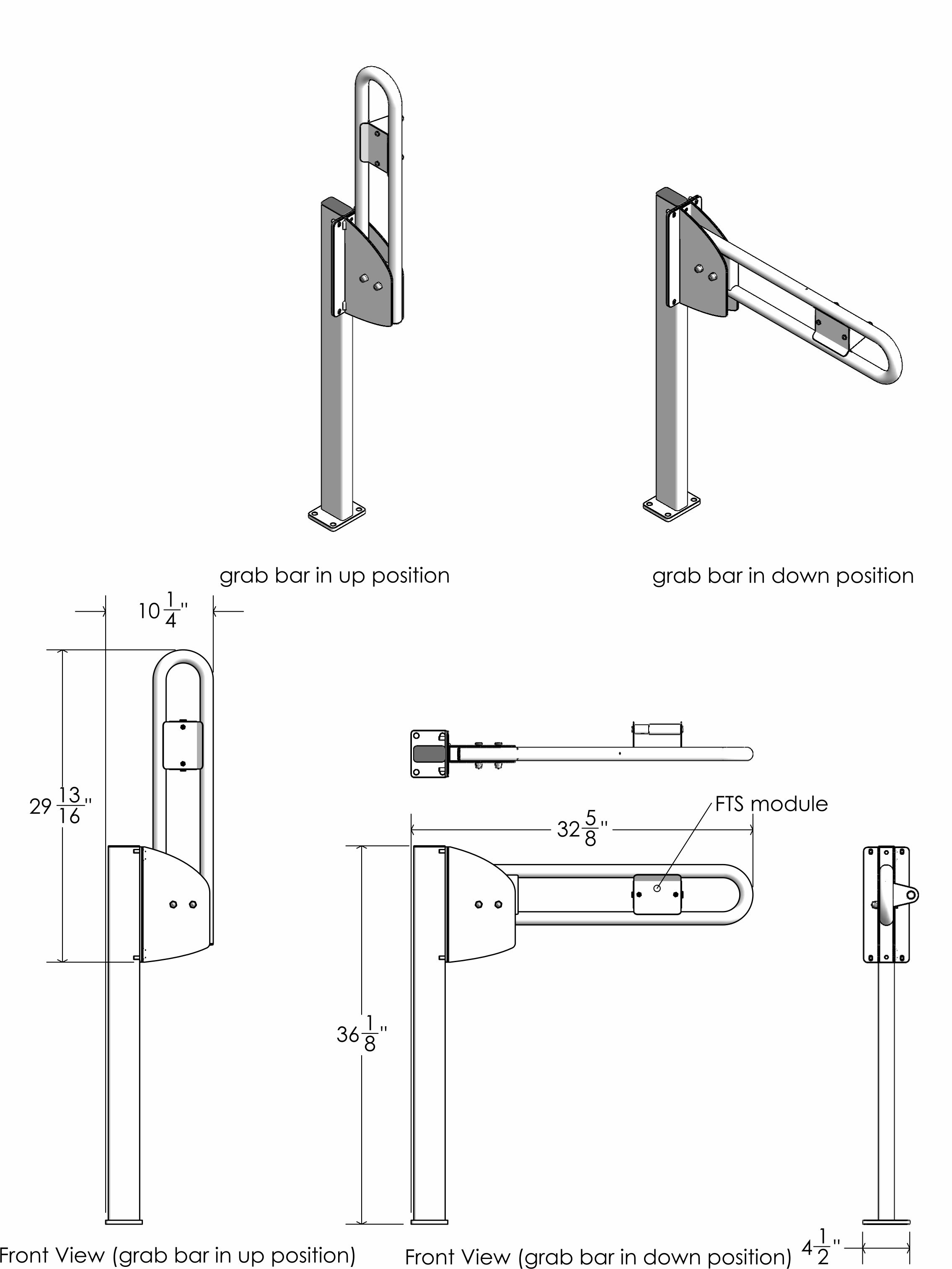Swing Up Grab Bar Carrier Stand – Frost