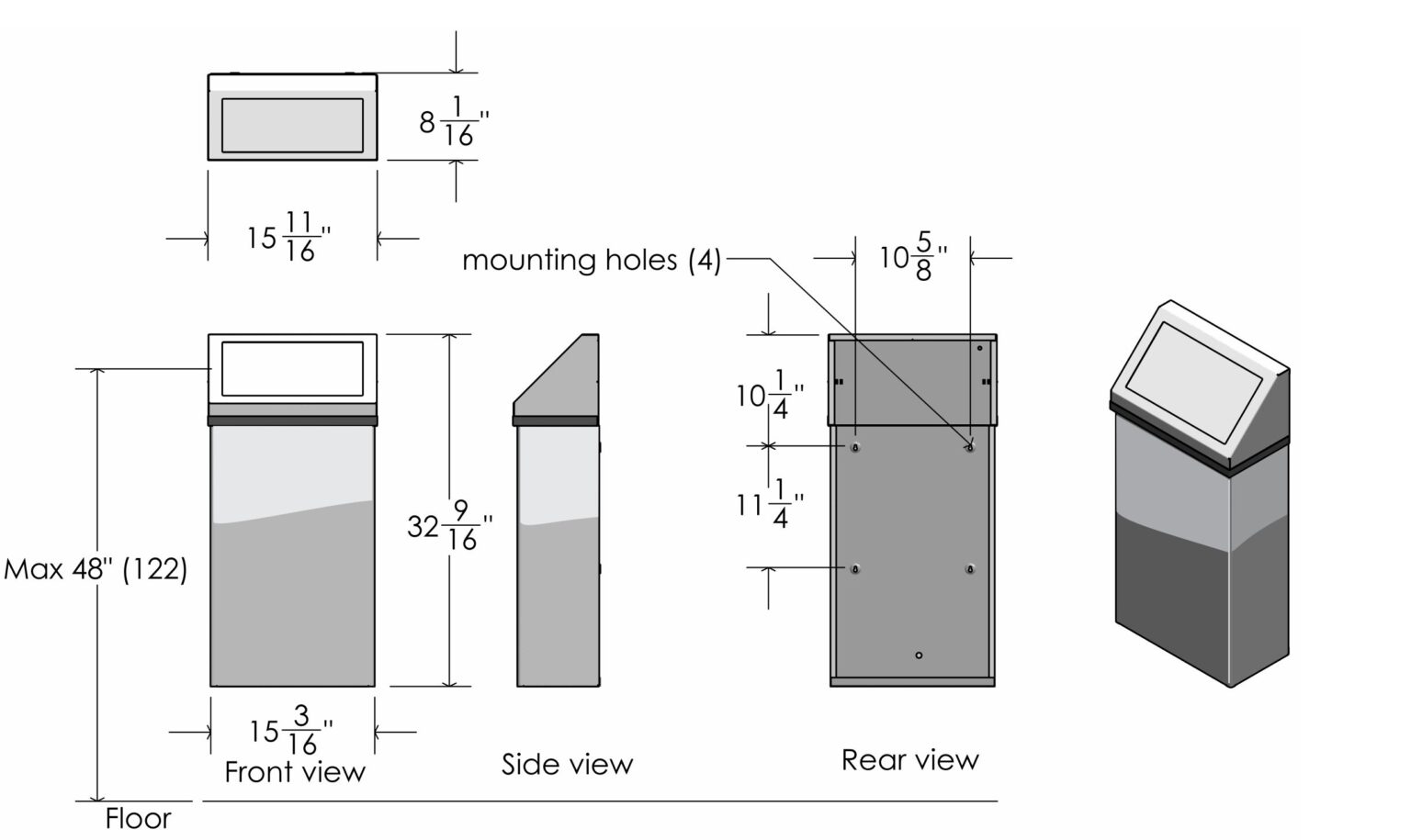 Wall Mounted Waste Receptacle – Frost