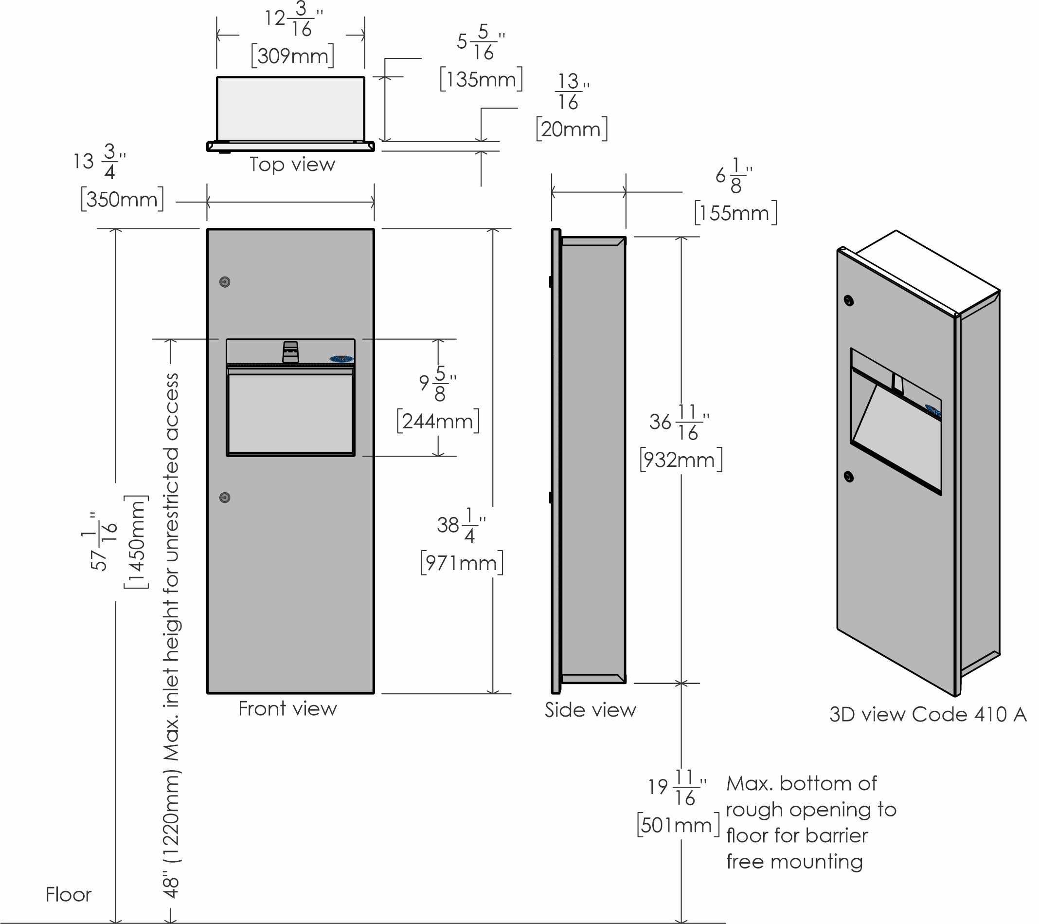 Stainless Steel Combination Dispenser/Disposal – Frost