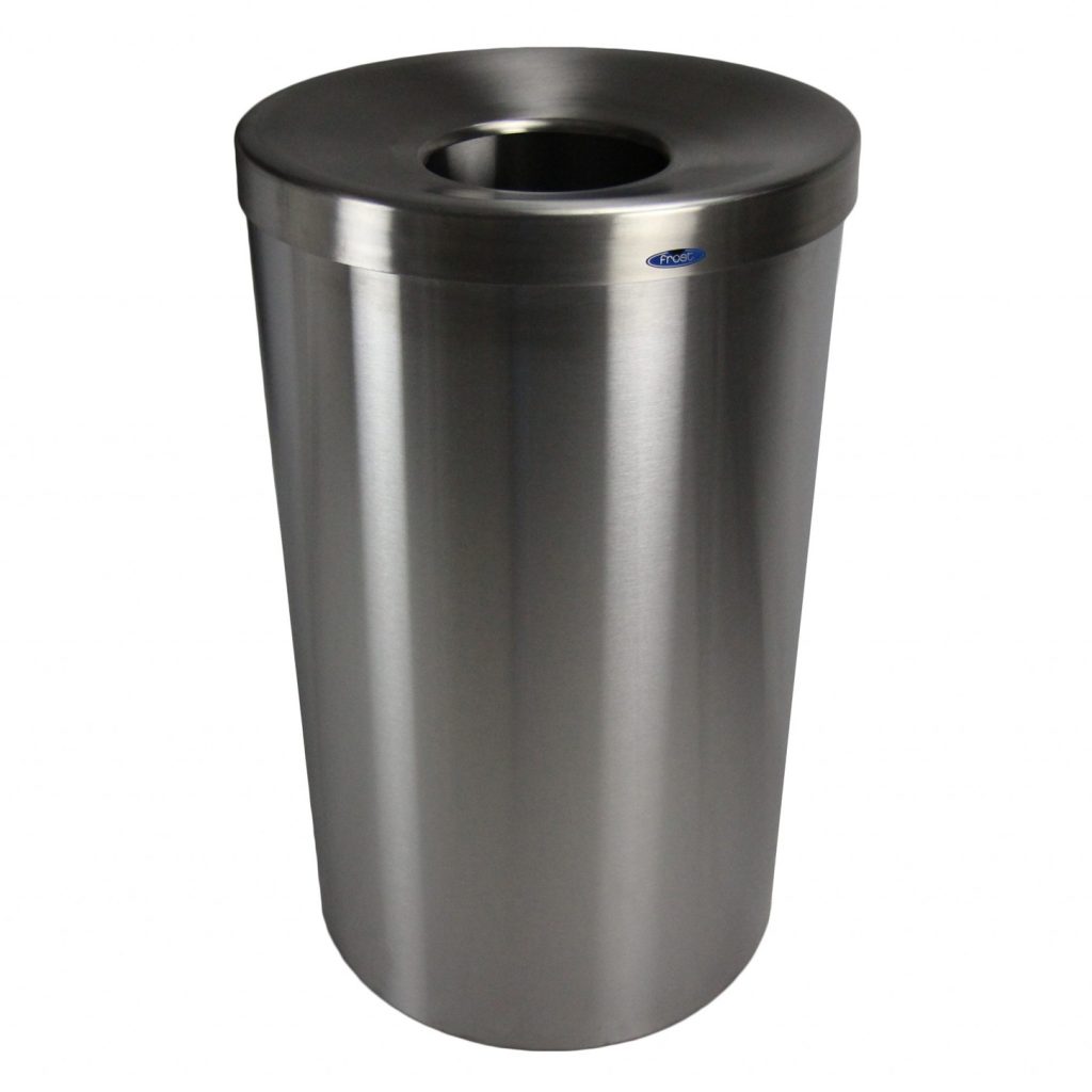 Jumbo Architectural Stand Alone Waste Receptacle – Frost