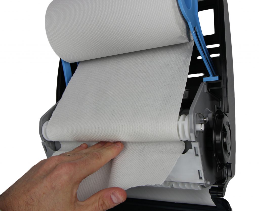 Mechanical Hands Free Universal Paper Towel Dispenser – Frost