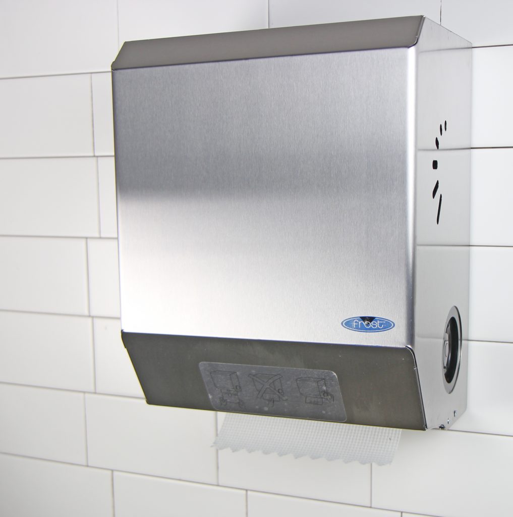 Mechanical Hands Free Universal Paper Towel Dispenser – Frost