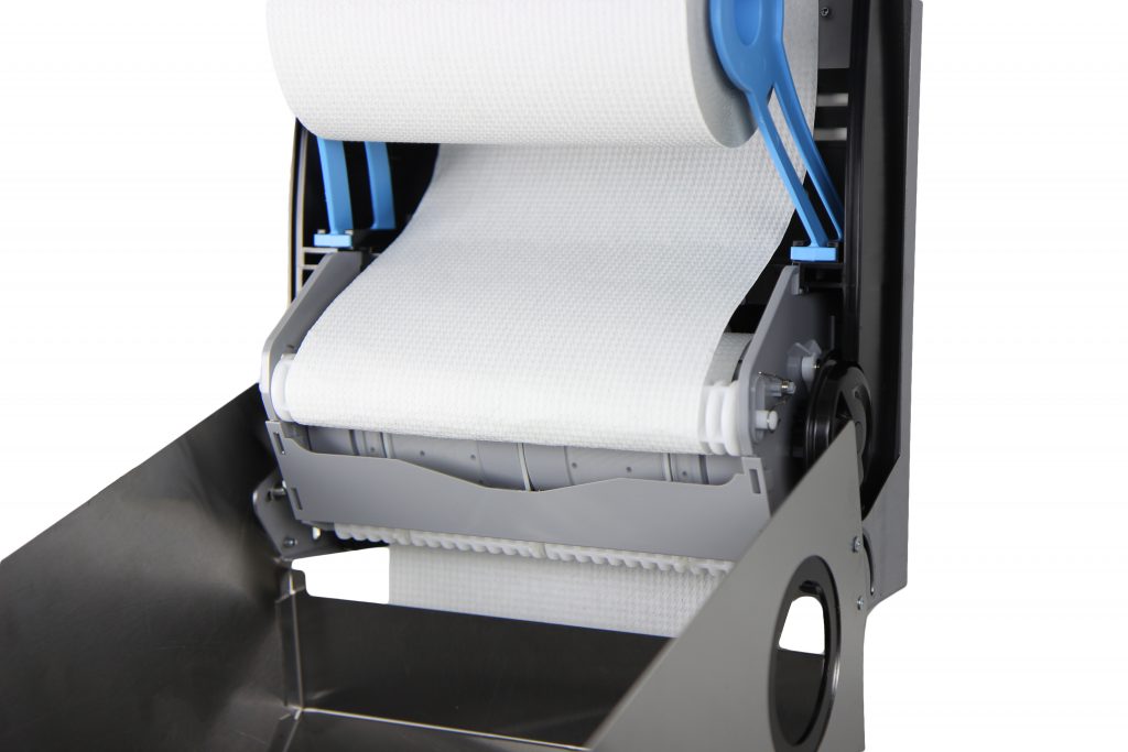 Mechanical Hands Free Universal Paper Towel Dispenser – Frost