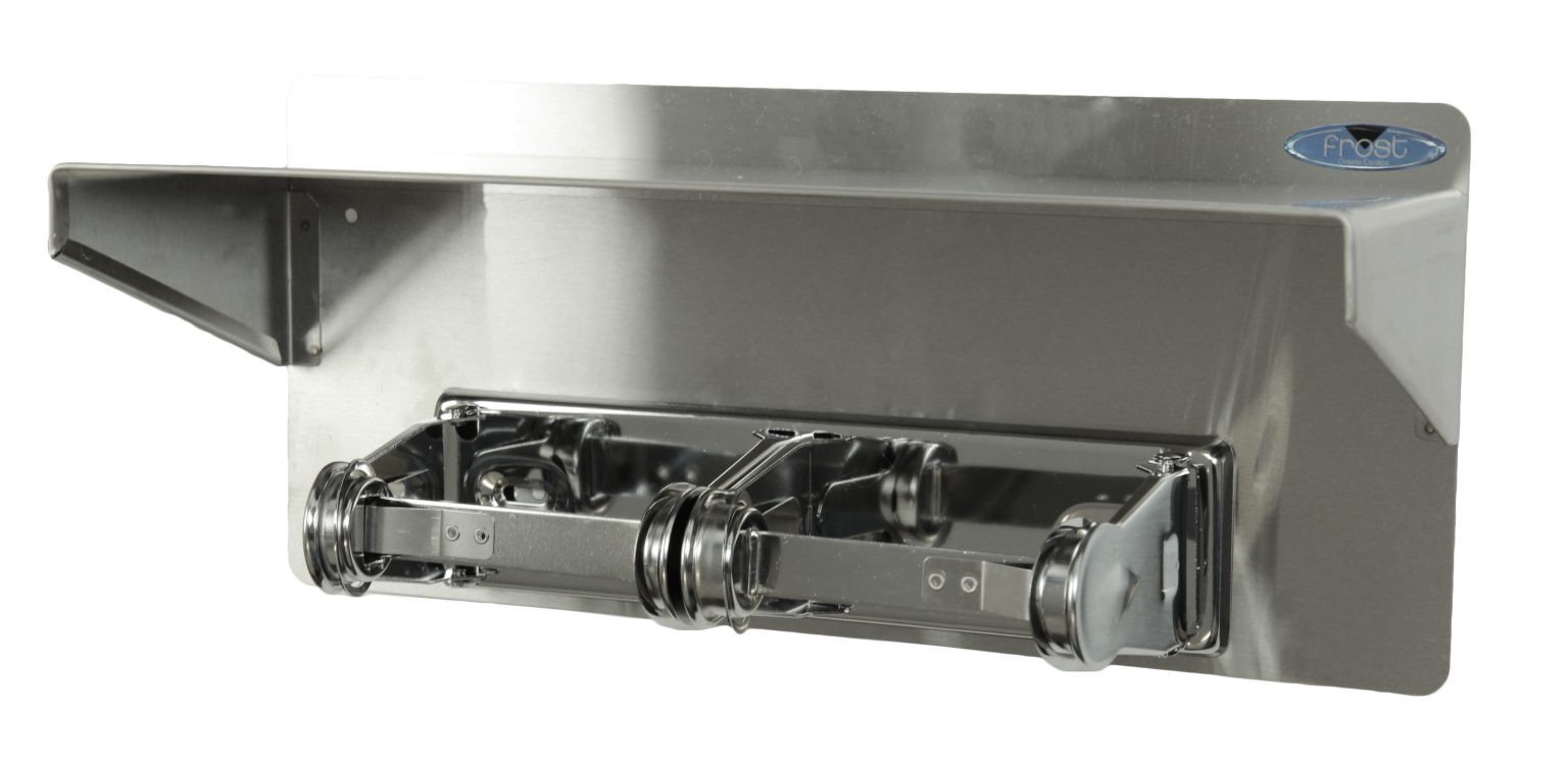 Double Roll Toilet Tissue Dispenser with Shelf – Frost