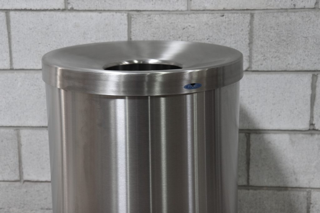 Jumbo Architectural Stand Alone Waste Receptacle – Frost