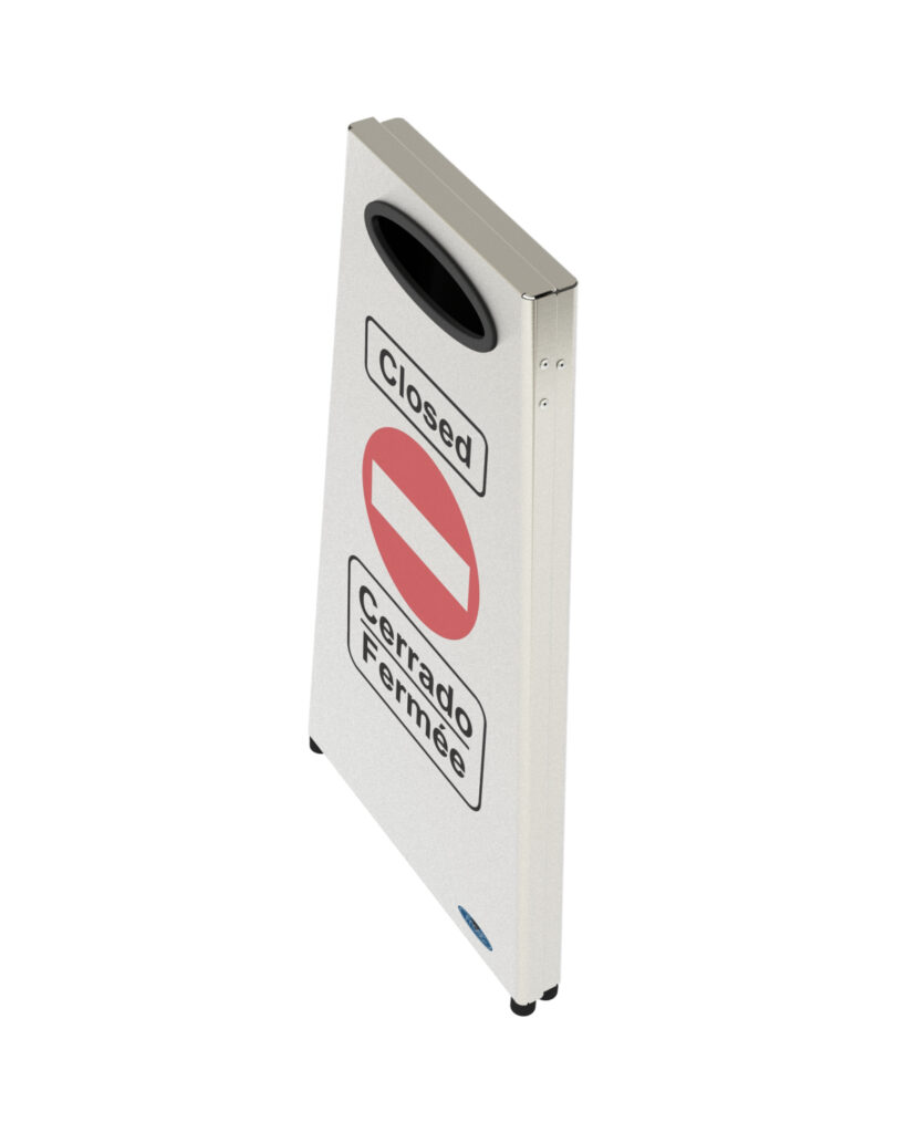 Stainless Steel Closed No Entry Floor Sign – Frost