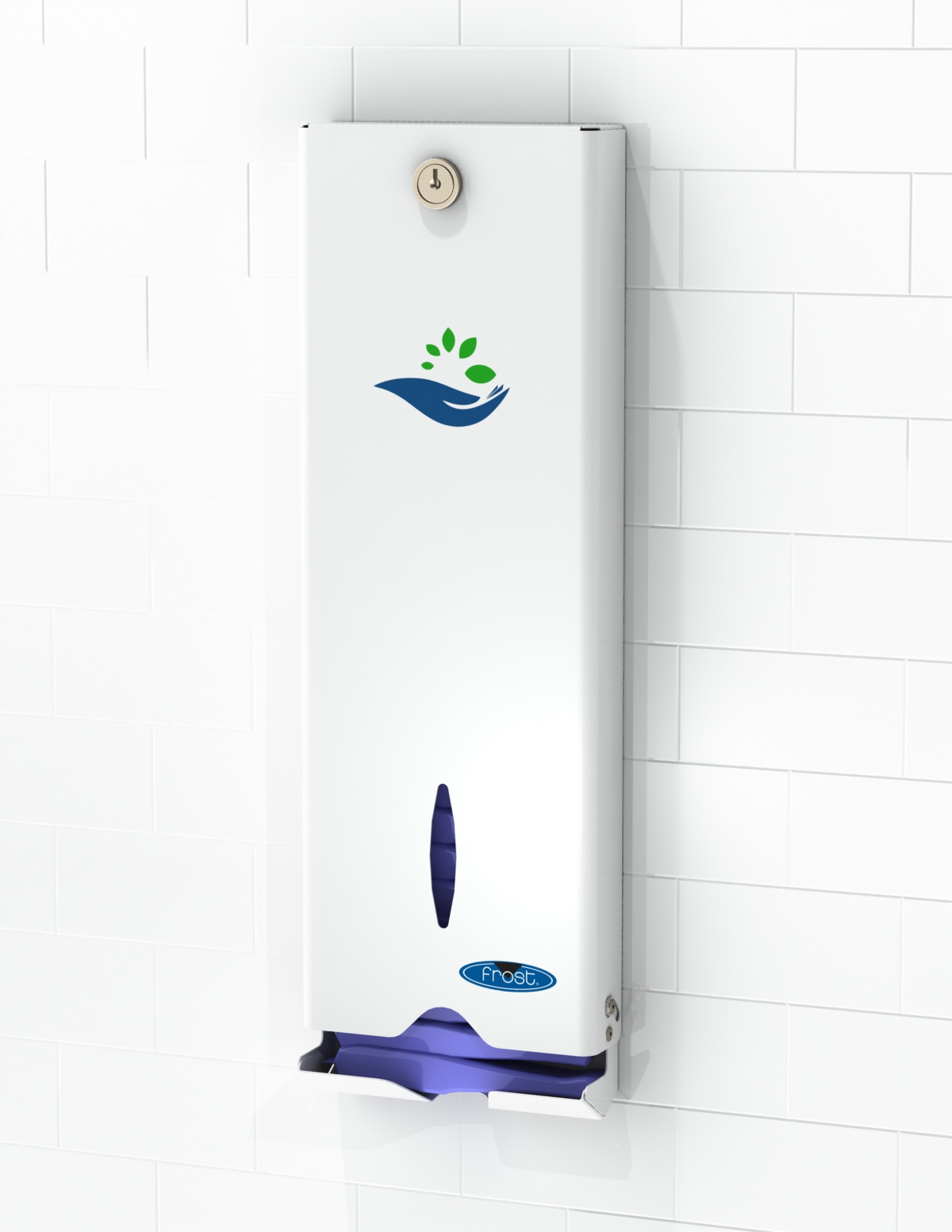 Surface Mounted Free Retail or Commercial Tampon Dispenser – Frost