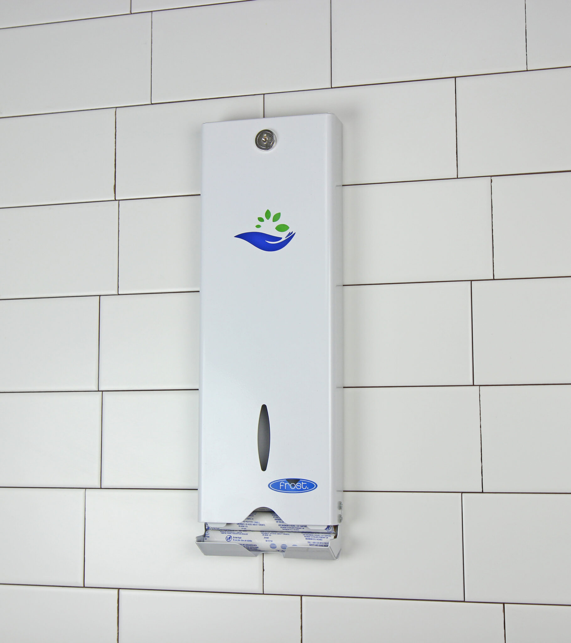 Surface Mounted Free Retail or Commercial Tampon Dispenser – Frost