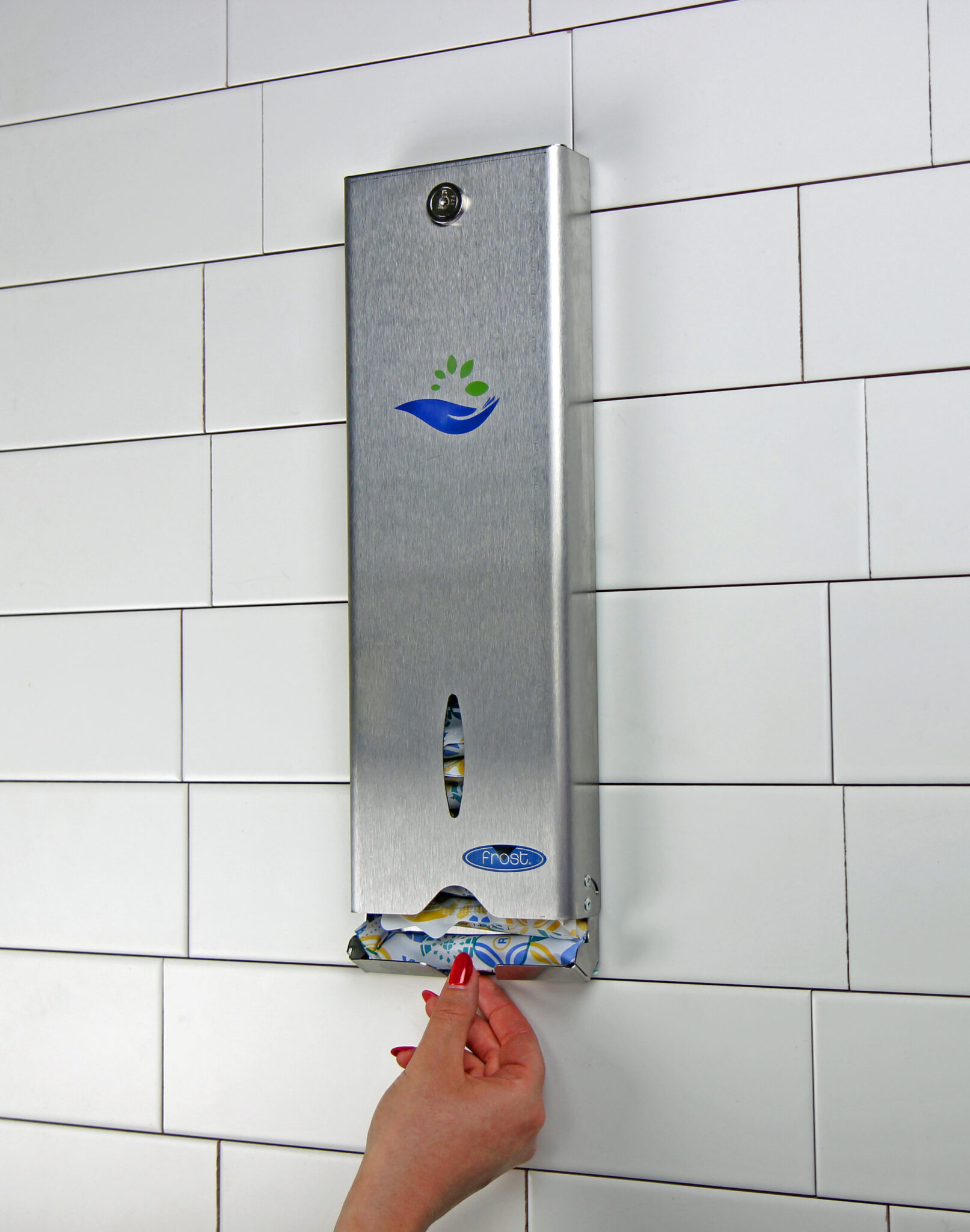 Surface Mounted Free Retail or Commercial Tampon Dispenser – Frost