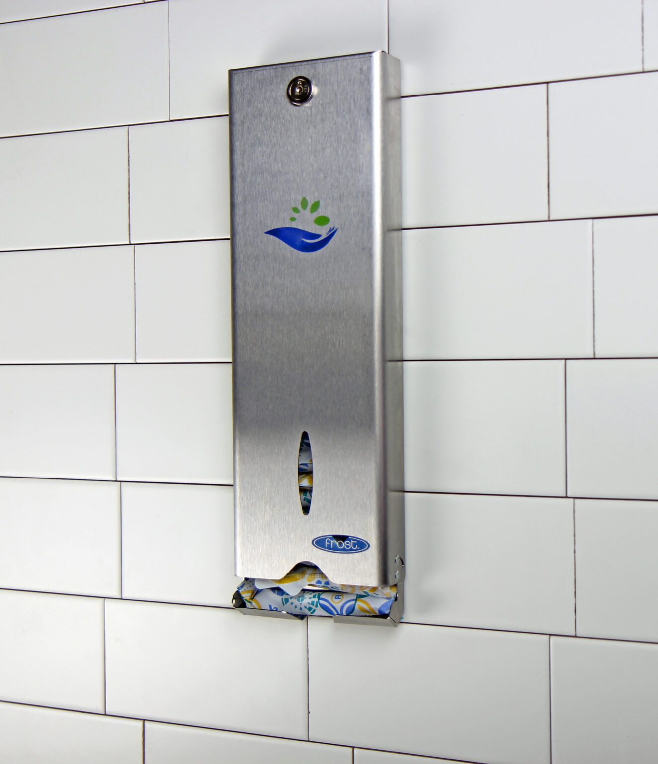 Surface Mounted Free Retail or Commercial Tampon Dispenser – Frost
