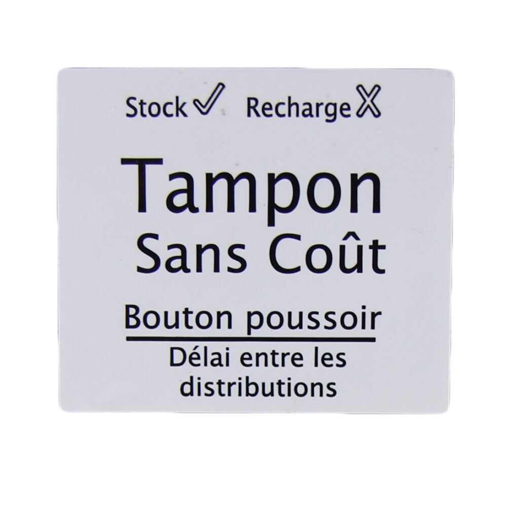 French Tampon Label for 618 series period product dispensers – Frost