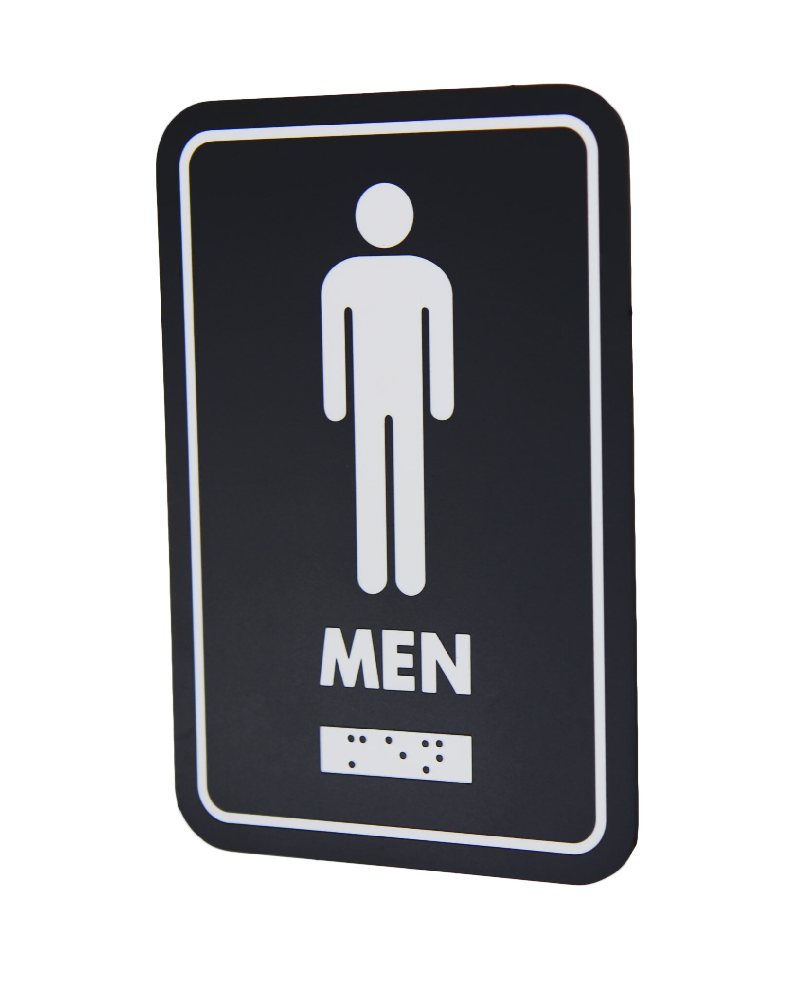 Washroom Signage – Male with Braille Emboss – Frost