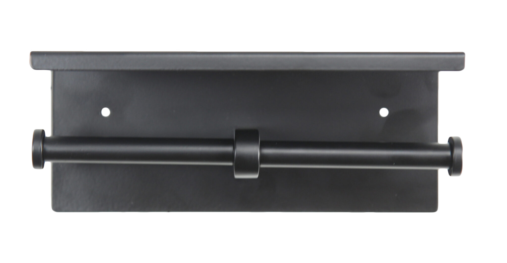 Surface Mounted Double Toilet Paper Holder with Shelf Matte Black – Frost