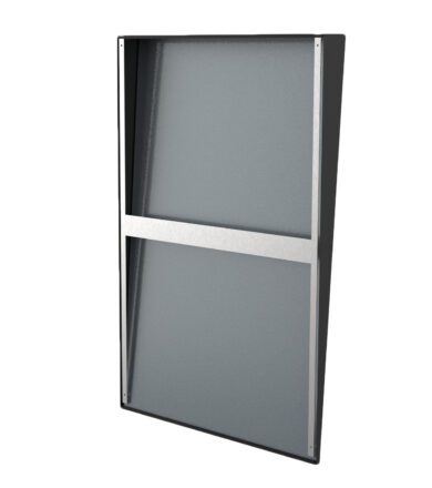 Fixed Tilt Solid Frame Mirror with Matte Black Frame – Frost