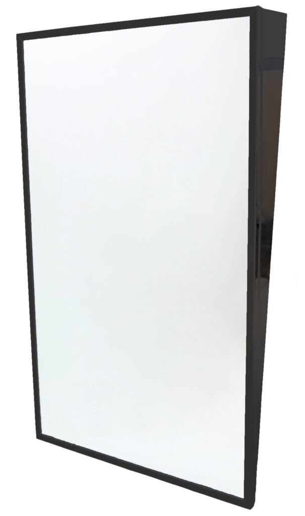 Fixed Tilt Solid Frame Mirror with Matte Black Frame – Frost